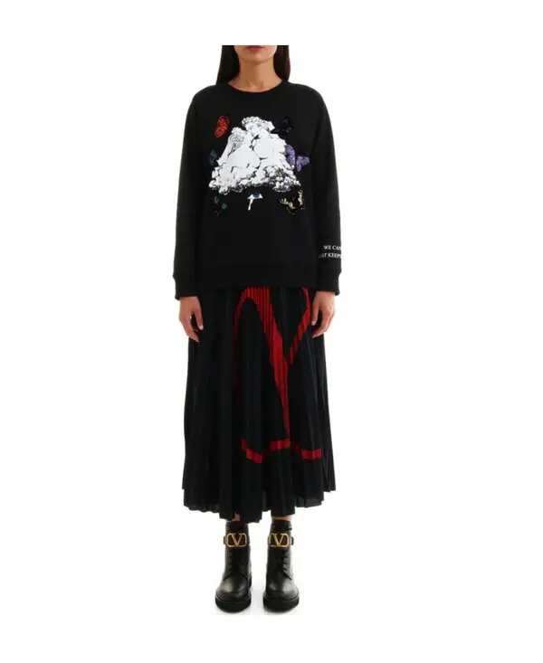Valentino Garavani Crewneck Printed Long Sleeve Sweatshirt