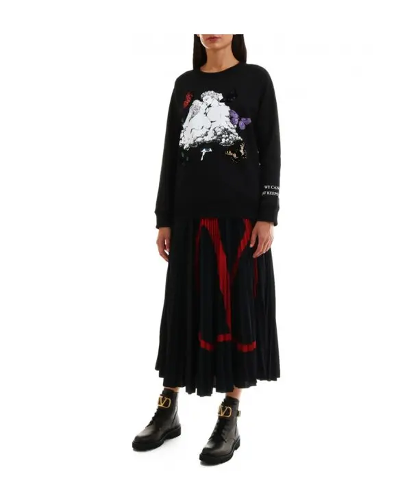 Valentino Garavani Crewneck Printed Long Sleeve Sweatshirt