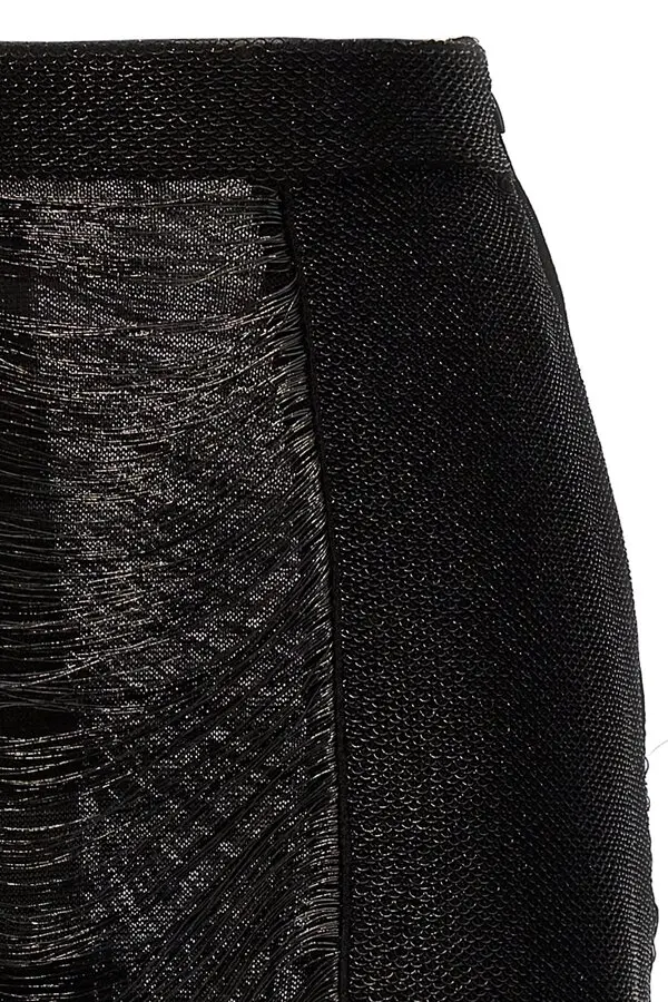 Alexander McQueen Armor Stitch Fringed Skirt