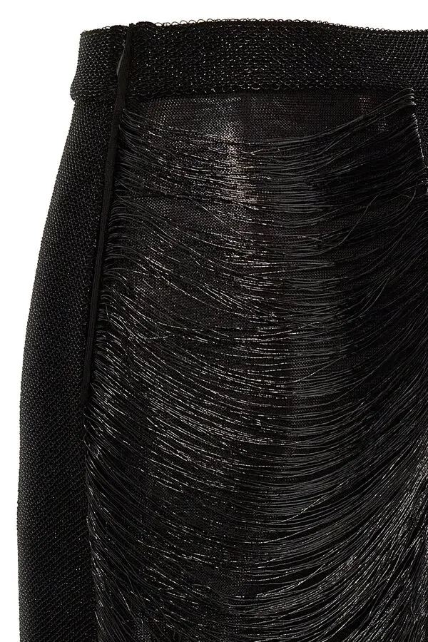 Alexander McQueen Armor Stitch Fringed Skirt