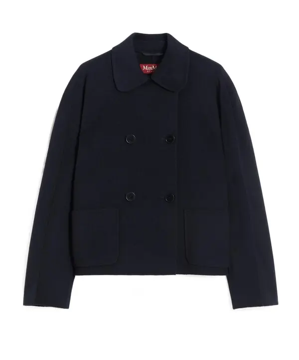 Max Mara Double-breasted Jacket With Patch Pockets - Blue