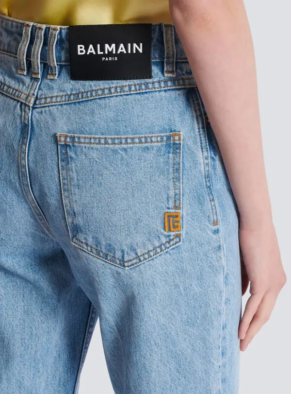 Balmain High-waisted Denim Jeans - Blue