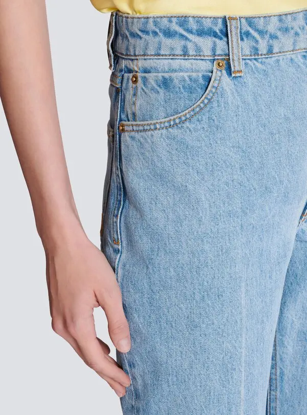 Balmain High-waisted Denim Jeans - Blue