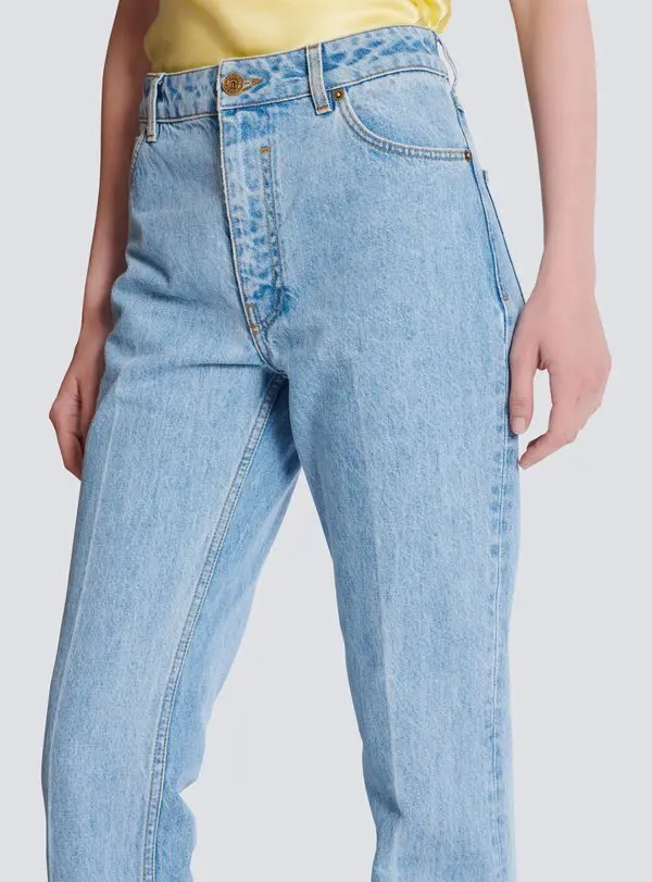 Balmain High-waisted Denim Jeans - Blue
