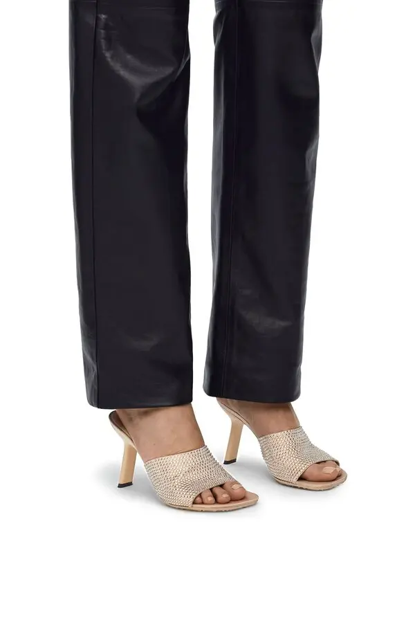 Loewe Embellished Slip-on Mules With Petal Toe Tops - Nude