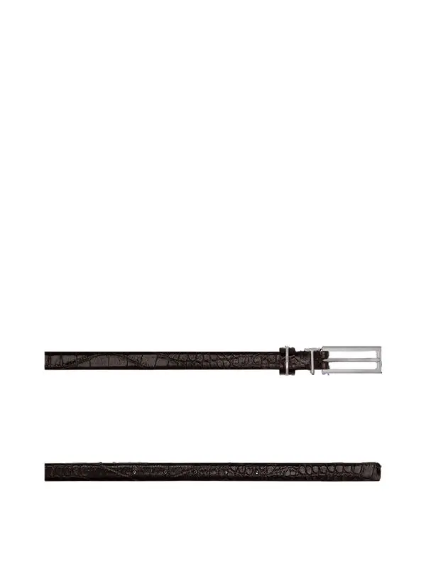 TOM FORD T-loop Belt With Crocodile-patterned Calfskin
