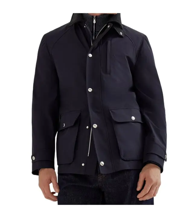 Brunello Cucinelli Snap-fastening Jacket - Navy Blue