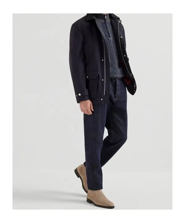Brunello Cucinelli Snap-fastening Jacket - Navy Blue