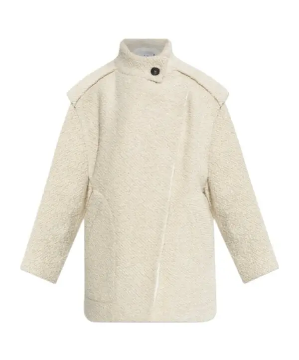 IRO PARIS Long Sleeve Stand Collar Asymmetrical Jacket - Nude