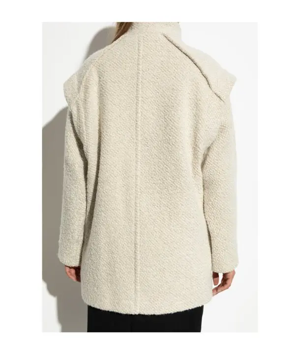 IRO PARIS Long Sleeve Stand Collar Asymmetrical Jacket - Nude