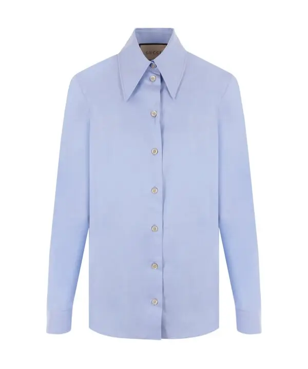 Gucci Curved Hem Buttoned Shirt
