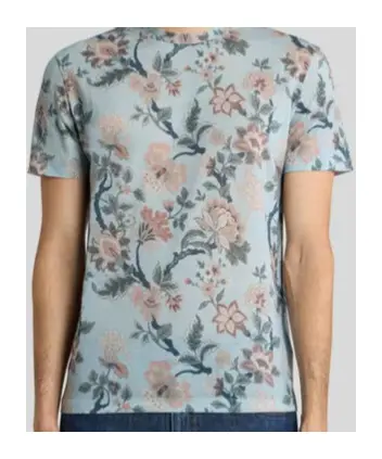 Etro All-over Floral Printed Crewneck T-shirt - Gray