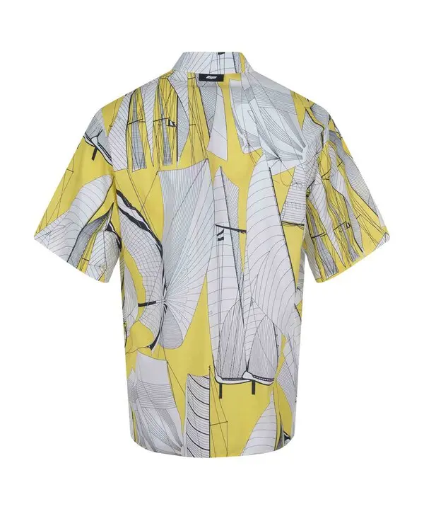 MSGM Graphic Printed Short Sleeved Shirt - Gray