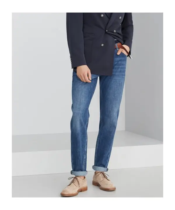 Brunello Cucinelli Straight-leg Slim-cut Jeans - Blue