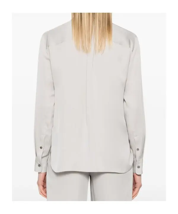 Theory Curved Hem Satin Shirt
