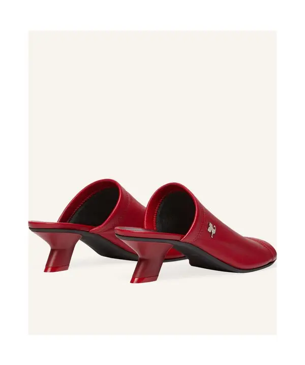 COURREGES Leather Mules - Ruby Colour