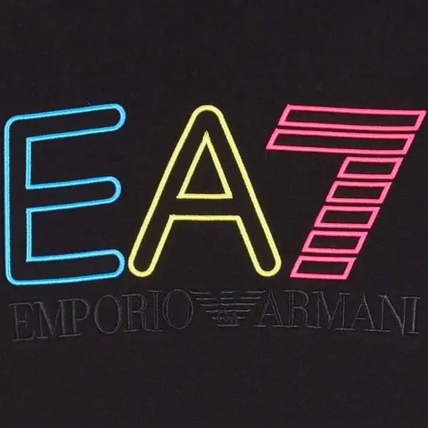 EA7 Logo Embroidered Hooded Sweater