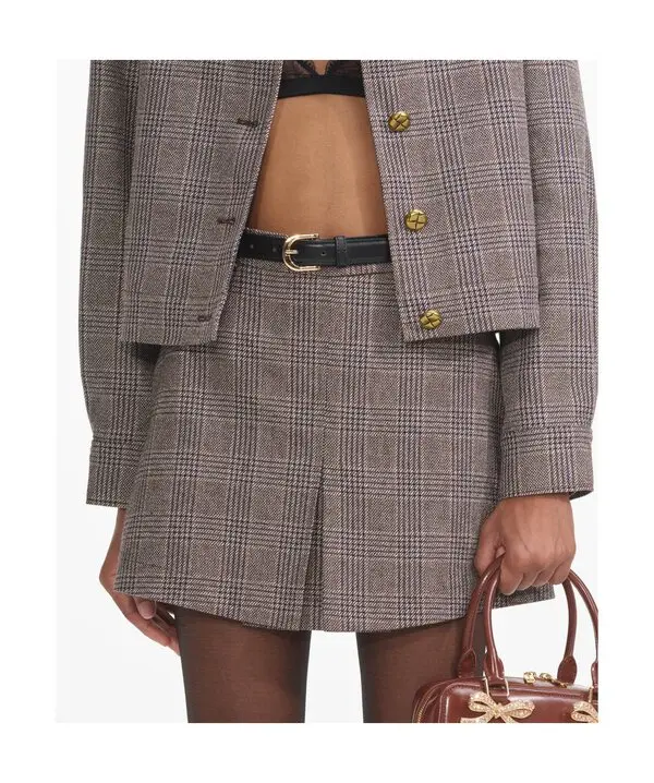 SELF-PORTRAIT Check Mini Skirt