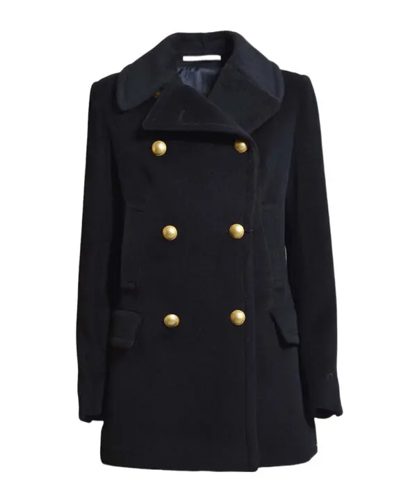 Tagliatore Blanche Double Breasted Coat - Black
