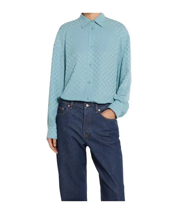 Gucci Gg Supreme Print Long Sleeve Shirt