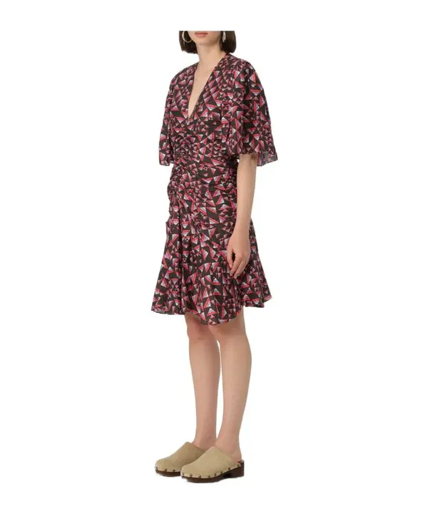 Isabel Marant Étoile Geometric Print Ruffled Mini Dress