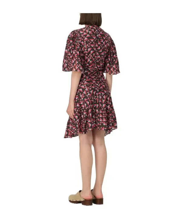 Isabel Marant Étoile Geometric Print Ruffled Mini Dress