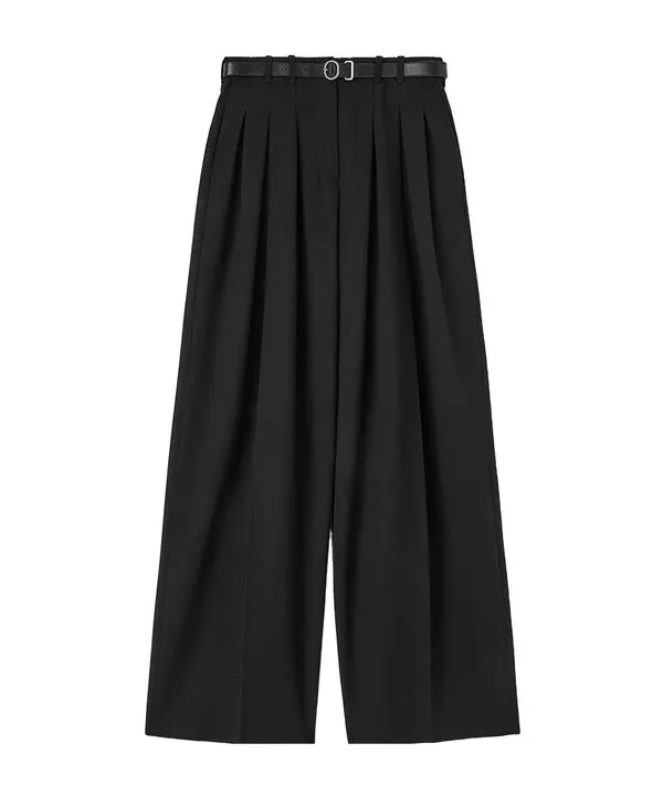 JIL SANDER Belted Trousers - Black