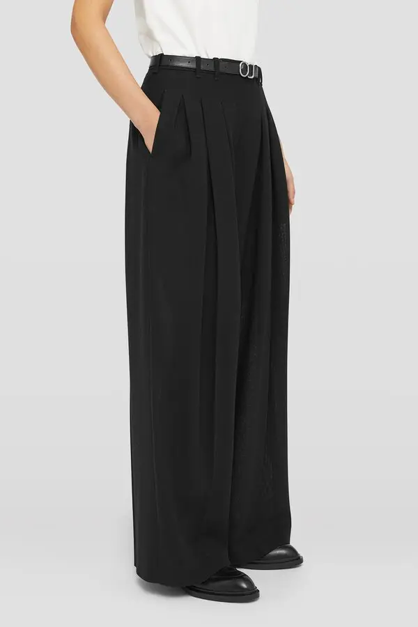 JIL SANDER Belted Trousers - Black