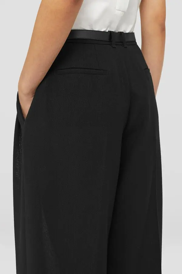 JIL SANDER Belted Trousers - Black