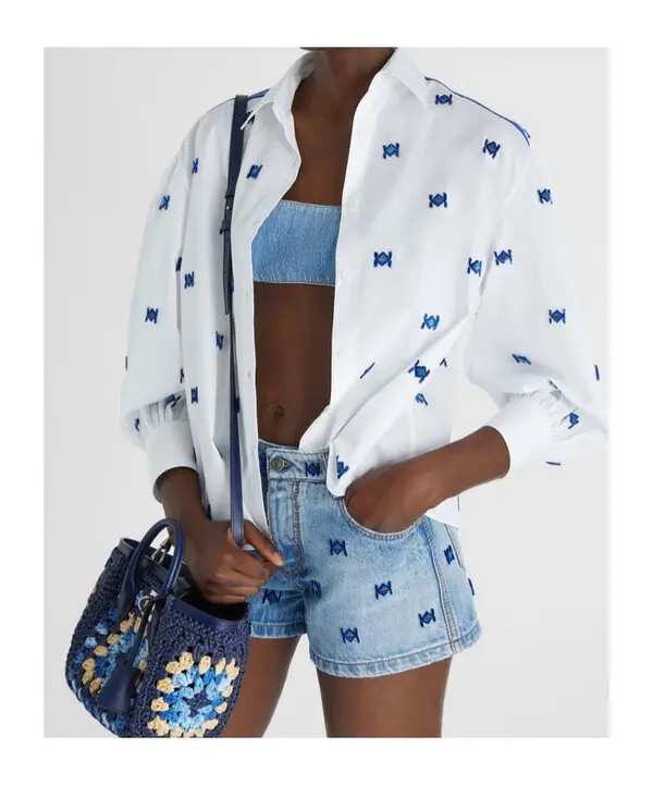 Ermanno Scervino Flocked Motif Shirt