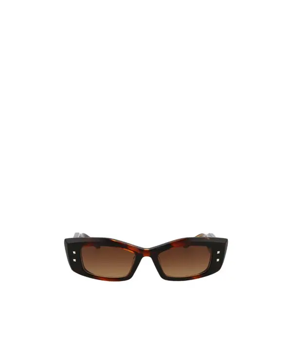 Valentino Garavani Rectangular Sunglasses With Rivet Details - Black