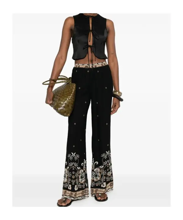 TWINSET Floral Print Wide-leg Trousers