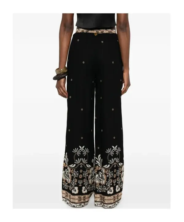 TWINSET Floral Print Wide-leg Trousers