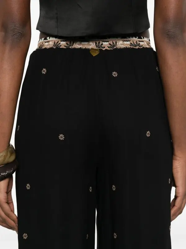 TWINSET Floral Print Wide-leg Trousers