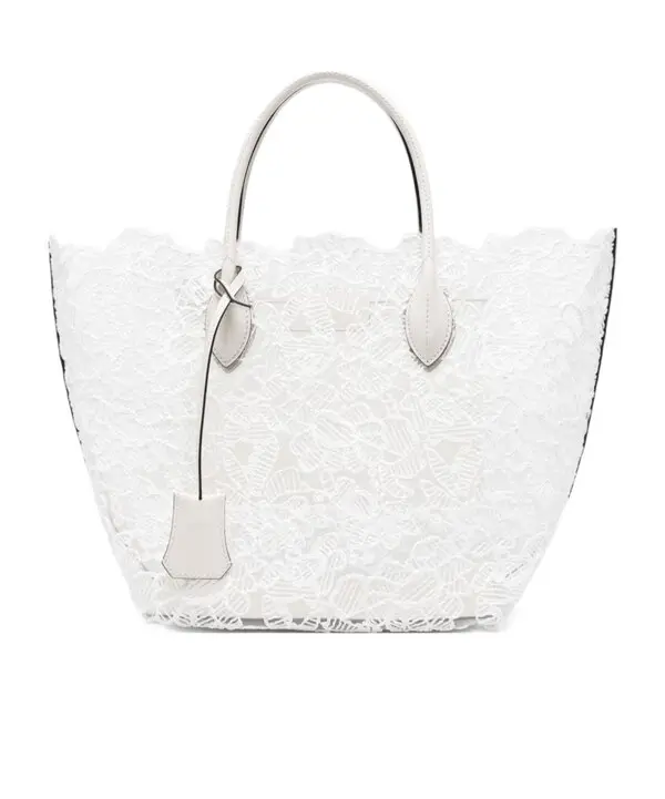 Ermanno Scervino Lace Trim Tote Bag - White