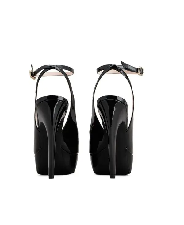 ROGER VIVIER Viv' Choc Lacquered Buckle Slingback Pumps