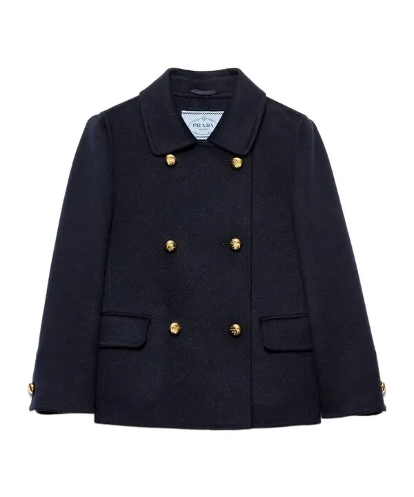 Prada Double-breasted Long-sleeved Jacket - Blue