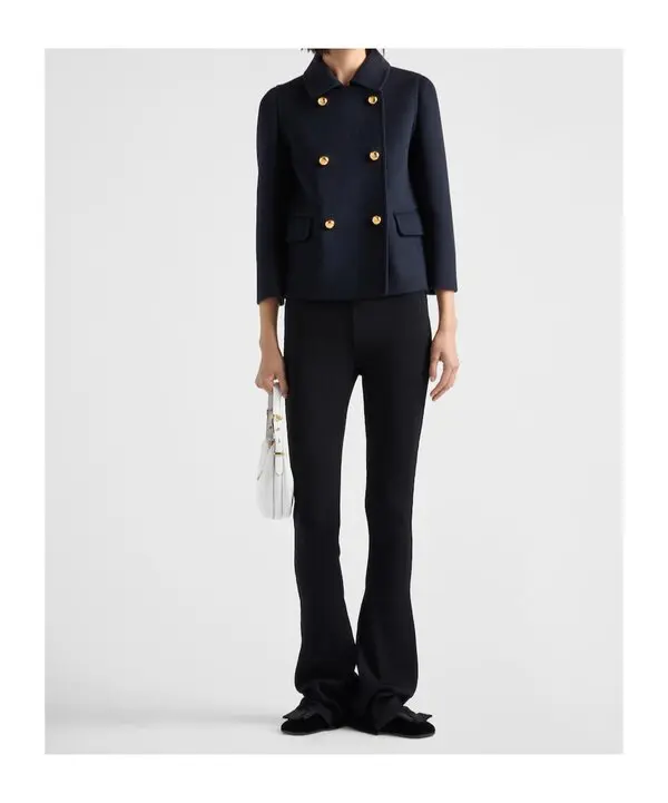 Prada Double-breasted Long-sleeved Jacket - Blue