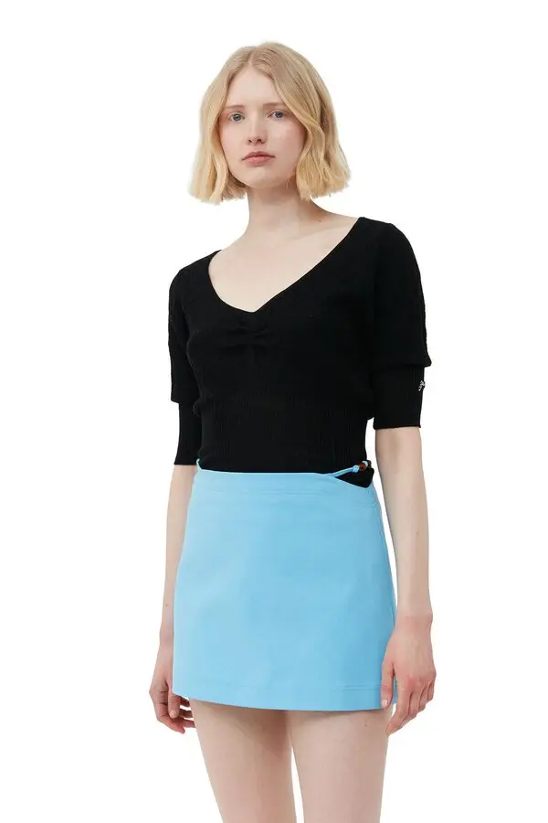 GANNI Merino Lace O-neck Sweater