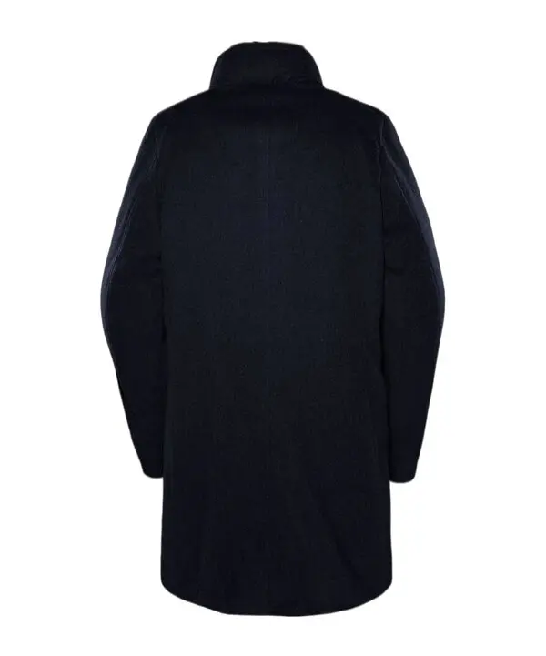 MOORER Long-sleeved Coat With Fur Trim