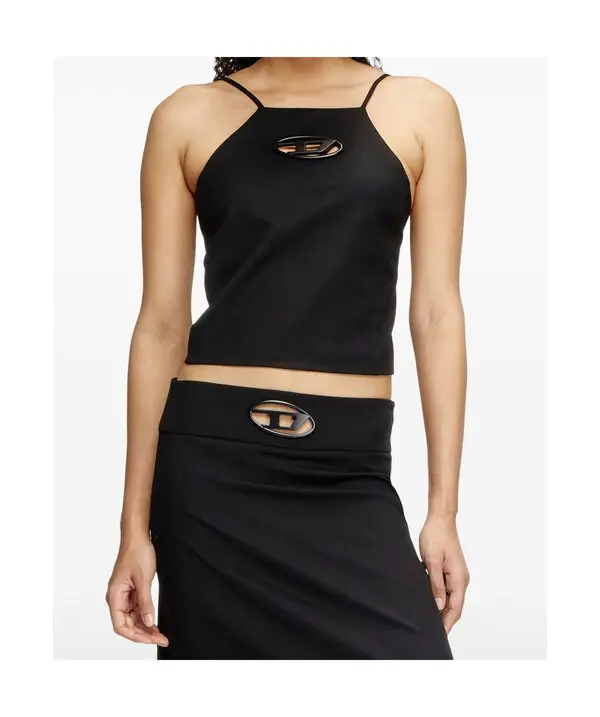 DIESEL® Logo Plaque Camisole Top - Black