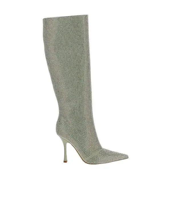 Liu Jo Embellished Pointed Toe High Heel Boots - Gray