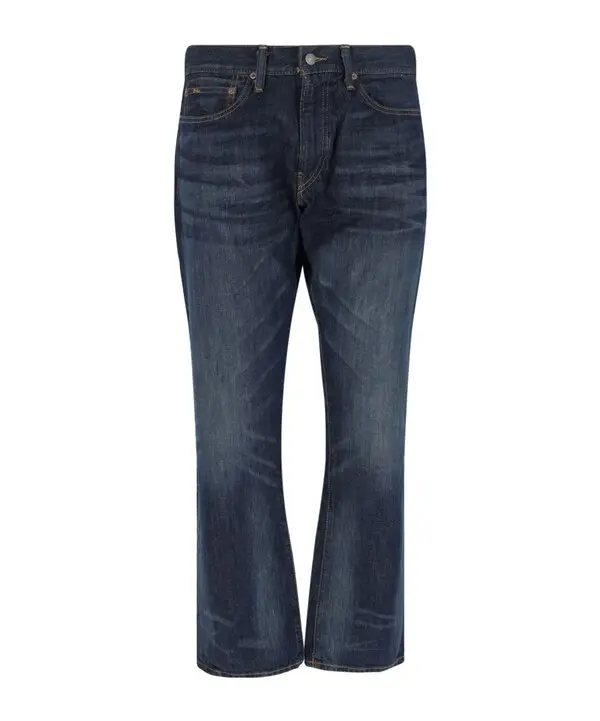 Polo Ralph Lauren Mid Waist Straight Leg Jeans With Embroidered Pony - Black