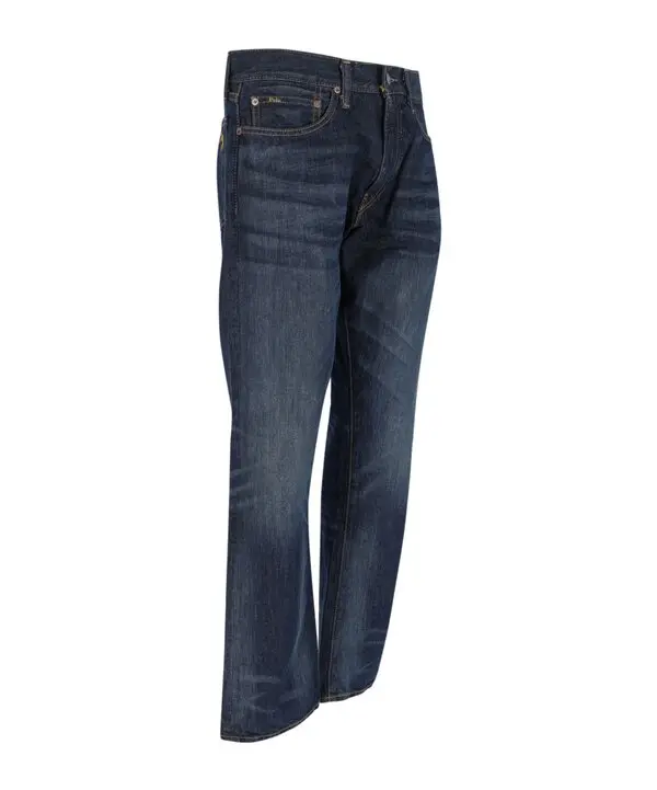 Polo Ralph Lauren Mid Waist Straight Leg Jeans With Embroidered Pony - Black