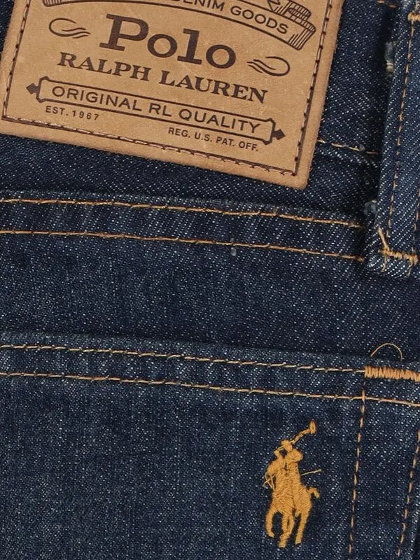 Polo Ralph Lauren Mid Waist Straight Leg Jeans With Embroidered Pony - Black