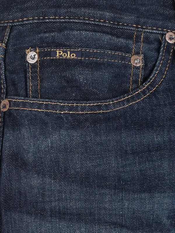Polo Ralph Lauren Mid Waist Straight Leg Jeans With Embroidered Pony - Black