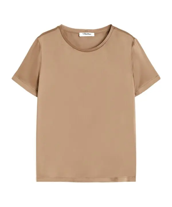 Max Mara Viscose Satin T-shirt - Camel