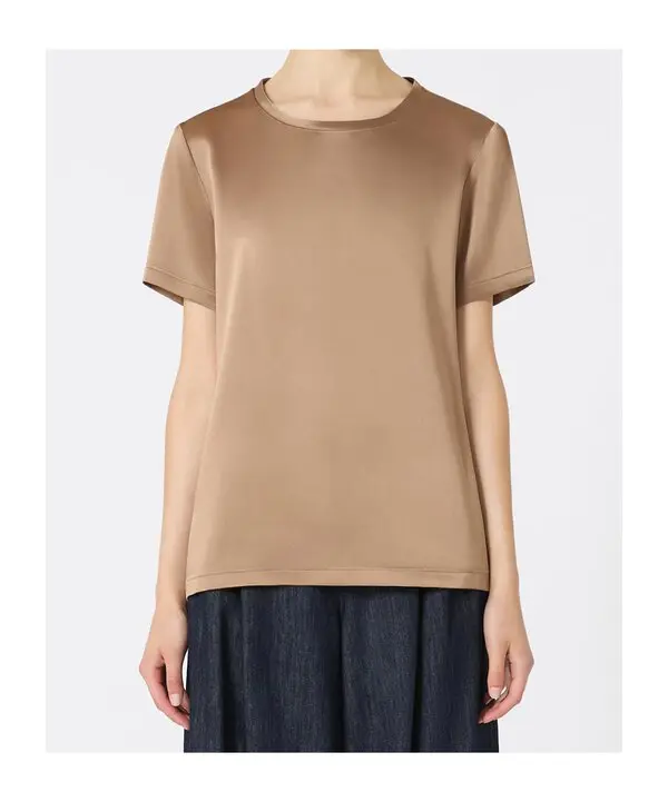Max Mara Viscose Satin T-shirt - Camel