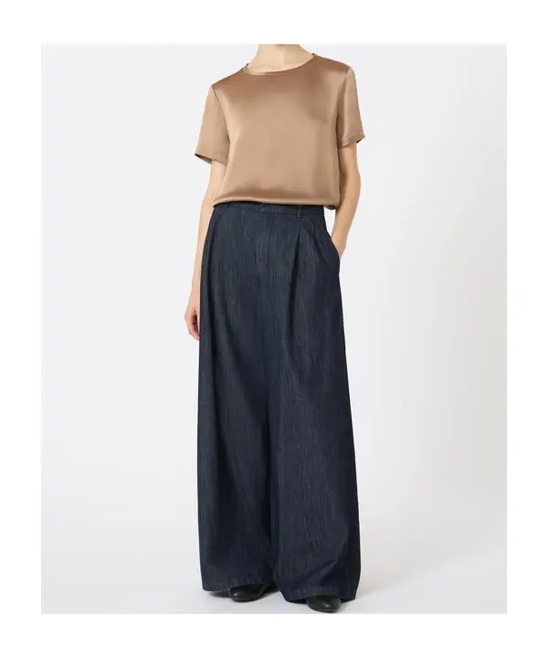 Max Mara Viscose Satin T-shirt - Camel