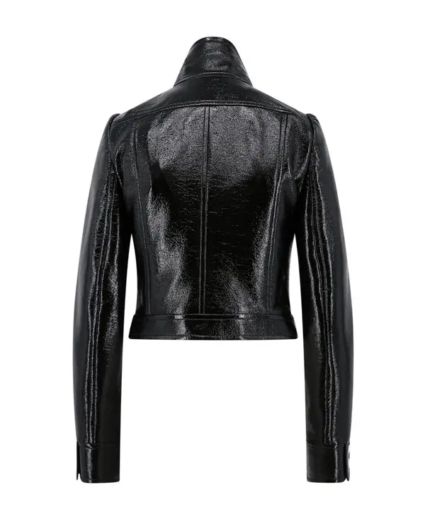 COURREGES Courrèges Vinyl Cropped Jacket With Logo Detail
